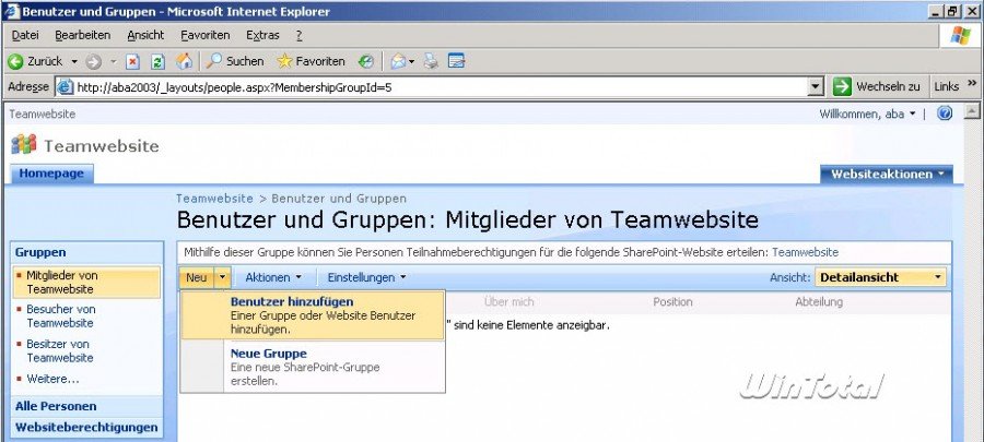 Windows SharePoint Services - Einblick und Überblick - WinTotal.de