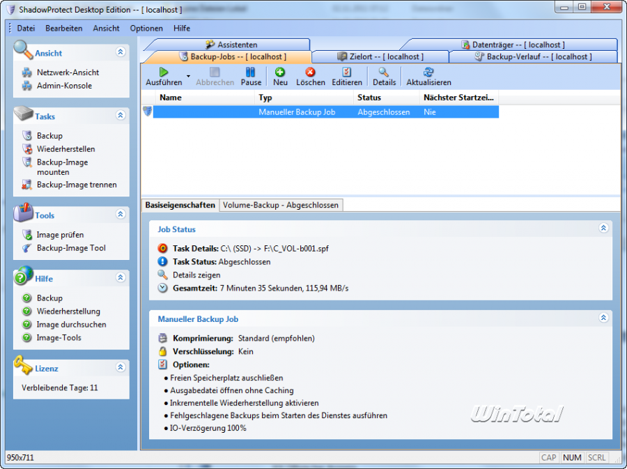 ShadowProtect 4 Desktop Edition - WinTotal.de