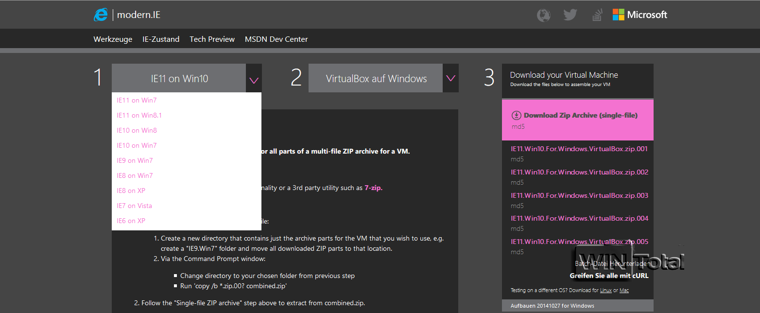 Fertiges, virtuelles Windows von Microsoft zum Testen nutzen - WinTotal.de