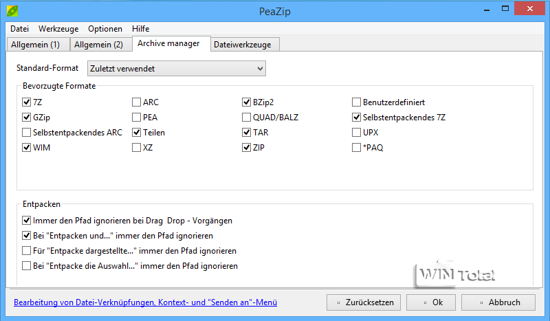 PeaZip - Download - Kostenlos & schnell auf WinTotal.de