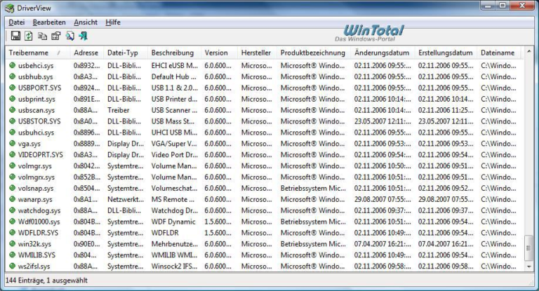 DriverView - Download - Kostenlos & schnell auf WinTotal.de
