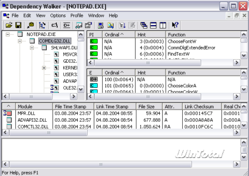 Dependency Walker - Download - Kostenlos & schnell auf WinTotal.de