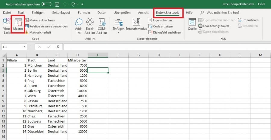 Ein Excel-Makro erstellen und wiederholt ausführen - So geht's