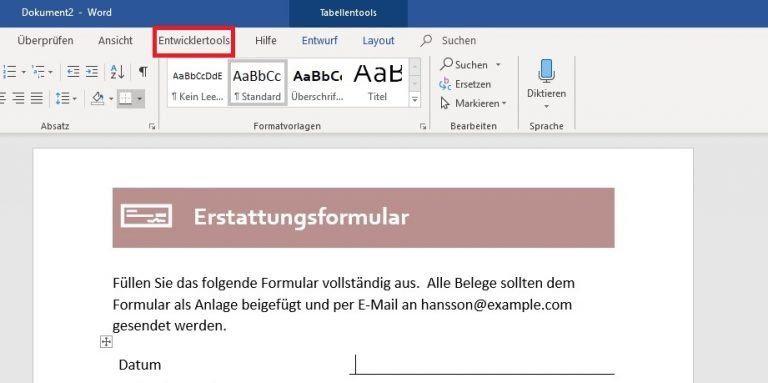 Formular mit Word erstellen: So erstellen Sie ein ausfüllbares Dokument