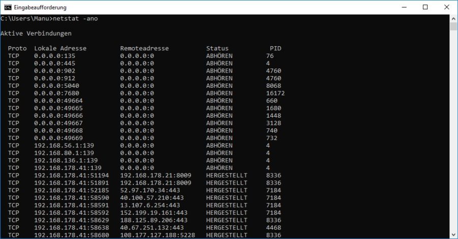 Netstat Befehle zum Analysieren von Ports und Netzwerkverbindungen