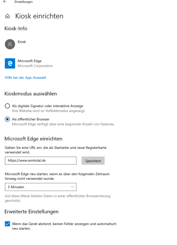 Kiosk-Modus in Windows 10 einrichten und beenden - So geht's