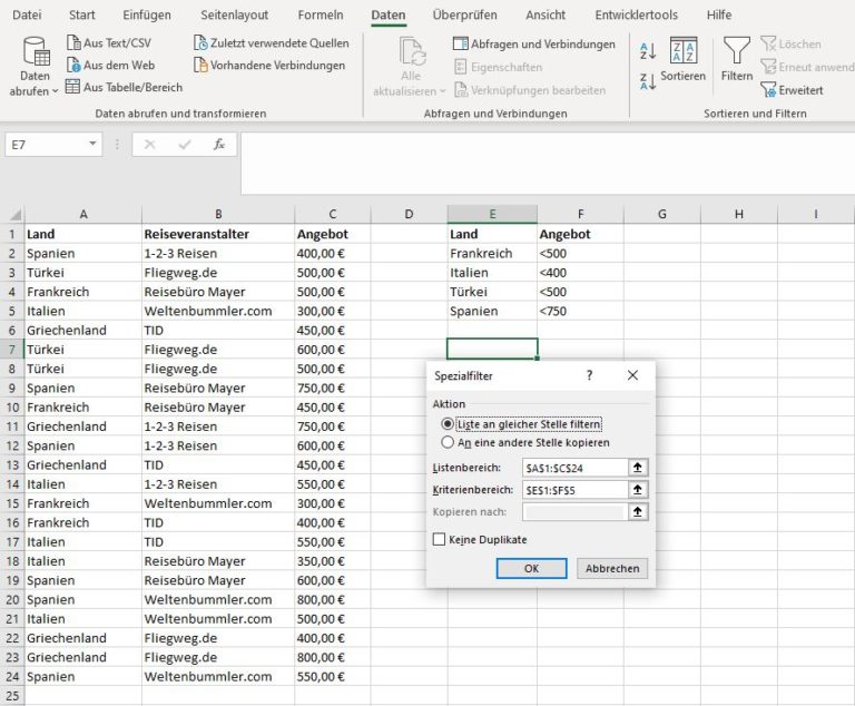 Spezialfilter in Excel anwenden: Tabellen filtern wie ein Profi - Tipps ...