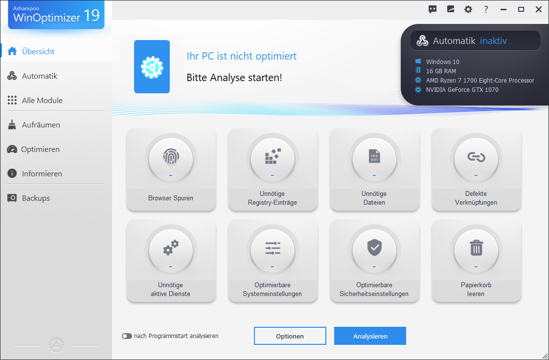 Ashampoo WinOptimizer - Download - Kostenlos & schnell auf WinTotal.de